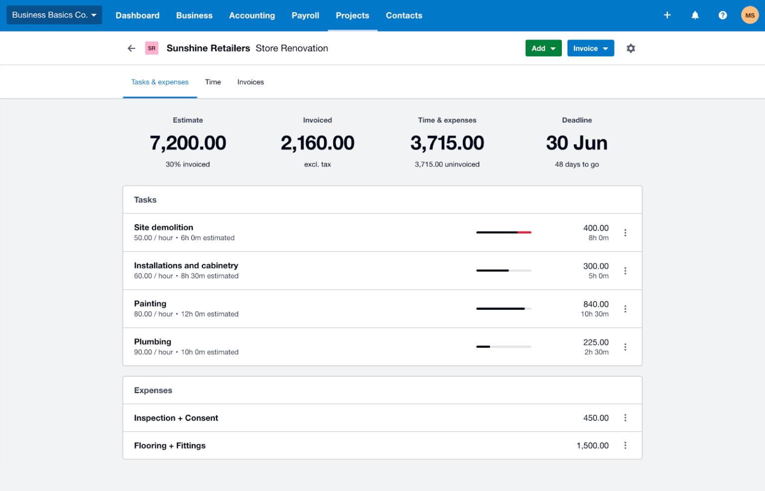 Xero Projects & Alternatives for Construction Financial Management